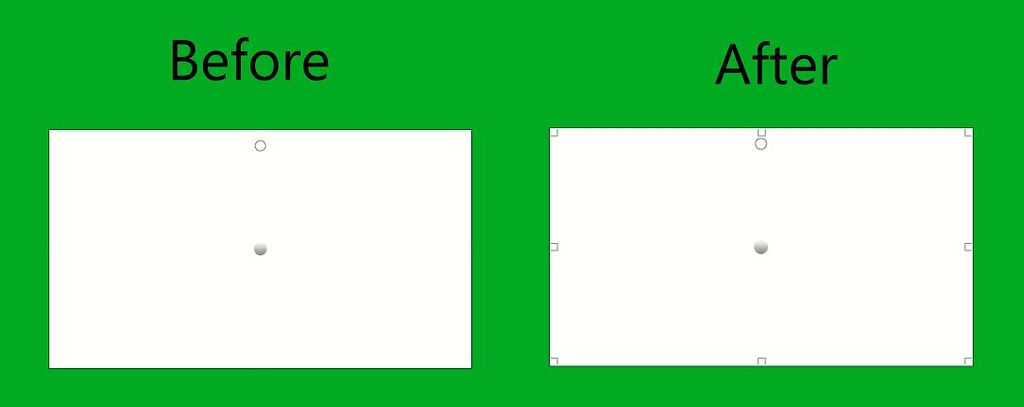 One pixel border around VUI handles for Size, Position, and Rotate ...