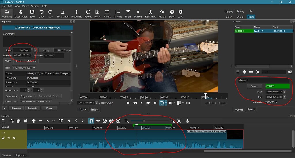 Issue with Markers when change the speed - Help/How To - Shotcut Forum