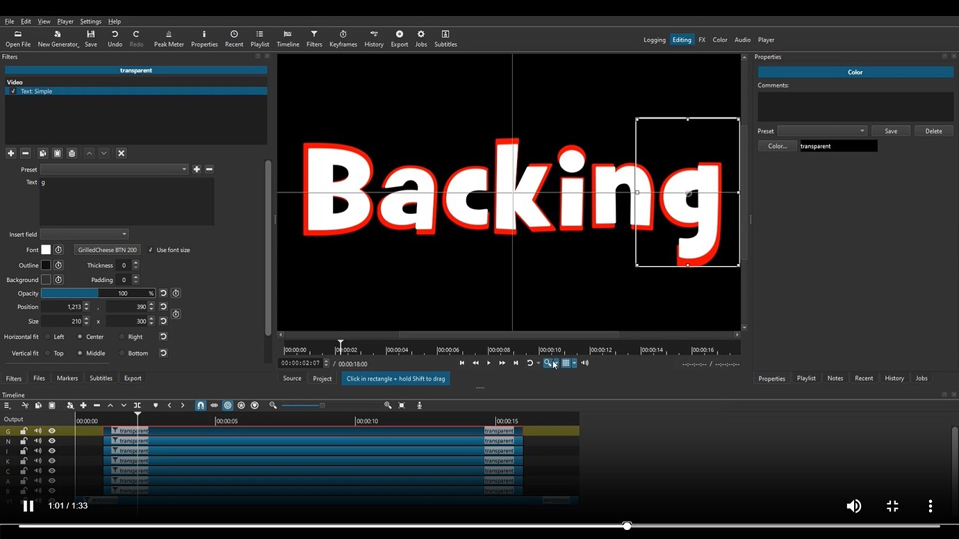Animated text effect using my "Blip-bounce" filter set - Resources - Shotcut Forum