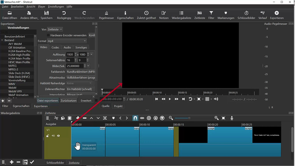 Text: Rich Keyframe export fails - Help/How To - Shotcut Forum