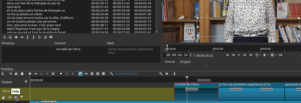 View > Subtitles - Documentation - English - Shotcut Forum