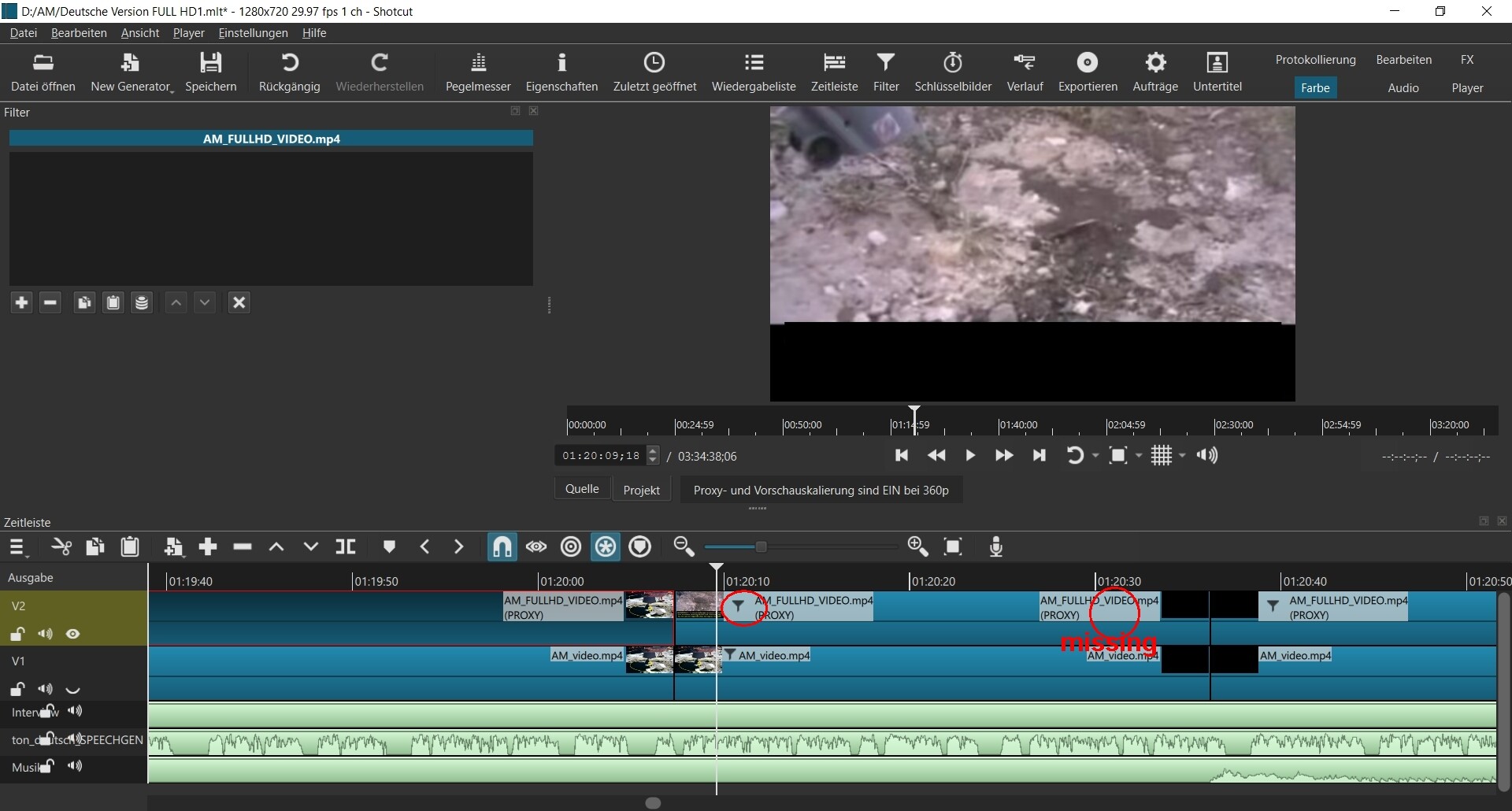 Second Filter Symbol missing in a long film snippet - Suggestion ...